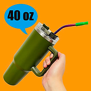 4 Pieces 14 Inch Extra Long Reusable Bent Stainless Steel Metal Straws with Silicone Tip & Cleaning Brush for Simple Modern 32oz Tumbler, Stanley 40oz Cup, TAL 64oz Water Bottle, 75 128oz Water Jug