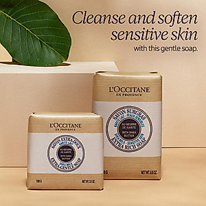 L'OCCITANE Shea Butter Extra-Gentle Solid Hand & Body Soap: Citrusy Shea Verbena, Relaxing Shea Lavender, Shea Milk, Vegetable Based, Artisanal, Vegan