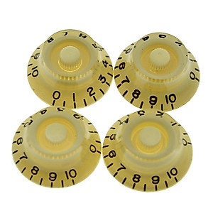 Dopro 4pcs USA(Imperial) LP Guitar Bell Knobs 24 Fine Splines Top Hat Knobs for USA Les Paul with CTS Pots Cream