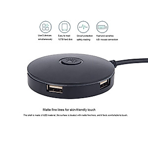 Wabao UFO HUB 5-Port USB2.0 1-Micro USB Hub 7 Color Breathing Power Supply lamp, Independent Switch