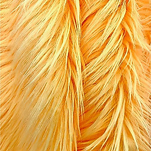 Sasha Mango 2 Inch Long Pile Soft Luxury Faux Fur Fabric Fursuit, Cosplay Costume, Photo Prop, Trim, Throw Pillow, Crafts