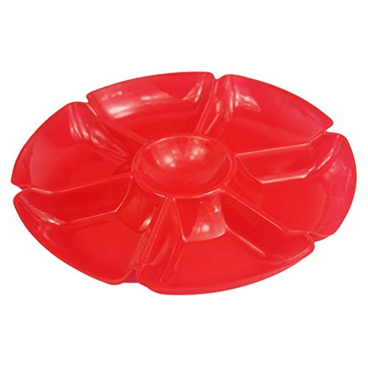 4 Black Duck Chip N Dip Hard Plastic 12-Inch Round 7-Section Serving Trays! Assorted Colors