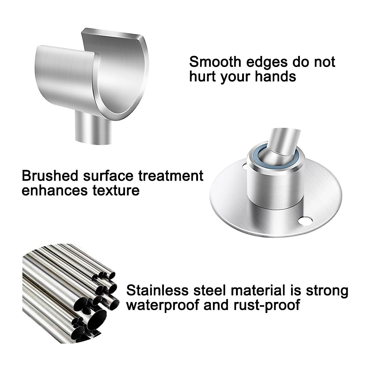 Lokyanwin Shower Head Holder,360° Adjustable Stainless Steel Handheld Shower Head Bracket Holder Wall Mount,Steel Shower Spray Holder Wall Mount Shower Wand Holder,Brushed Nickel SUS304