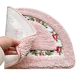 Nice Rose Flower Area Rugs Soft Non Slip Absorbent Bath Mat Bathroom Rugs Door Mat Kitchen Mat 15.74 x 23.62 Inch