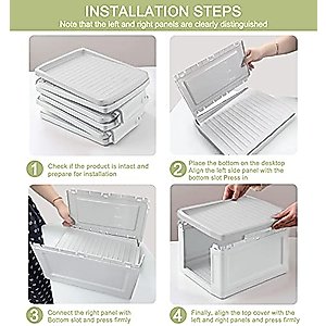 KOUPA 6-Tier Shoe Rack Storage Organizer，Stackable and Adjustable Multi-Function shoe boxes，Space Saving Shoe Shelf Bins ,Extra Large Capacity, Shoe Cubby（Grey）