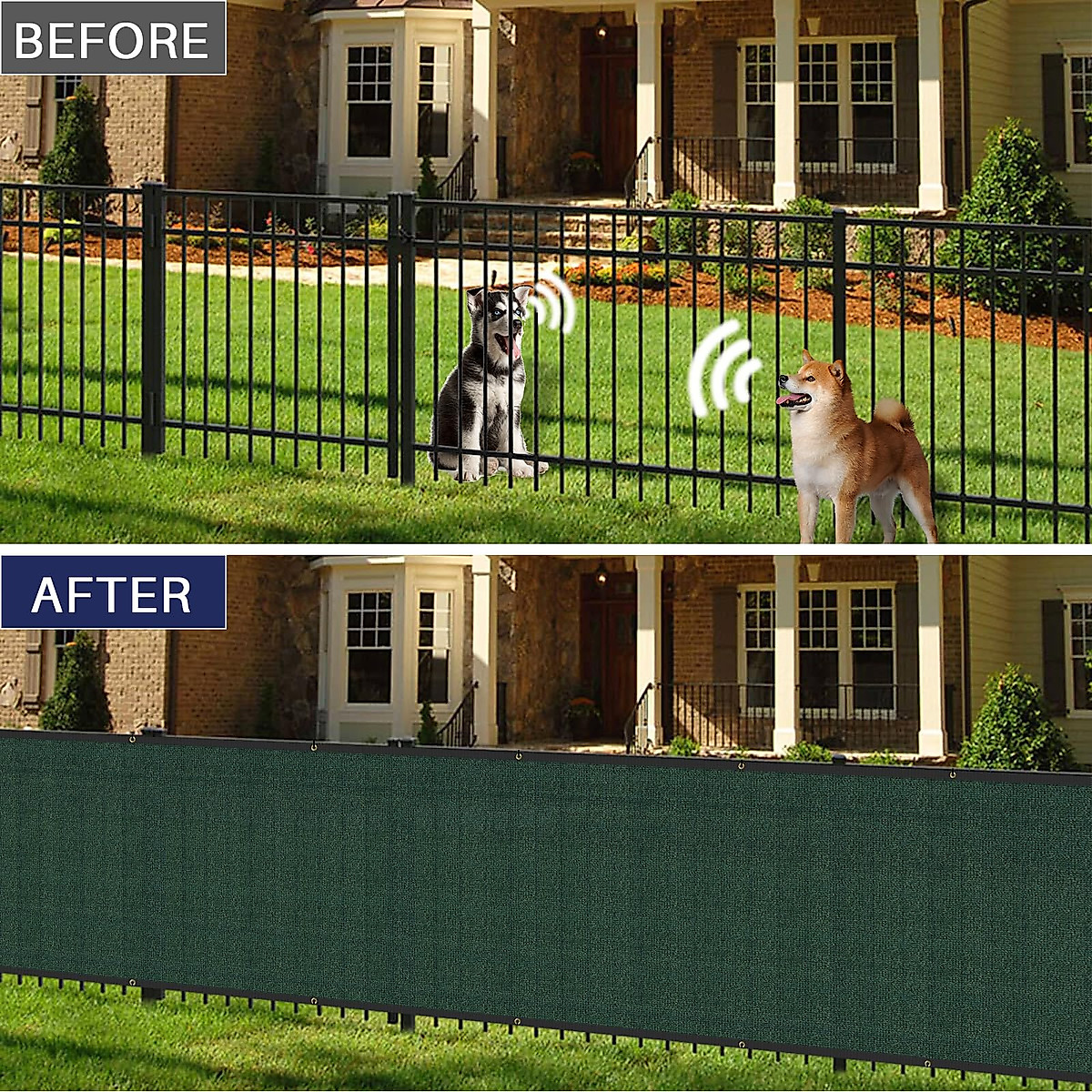 Windscreen4less 4' x 50' Privacy Fence Screen Heavy Duty Windscreen Fencing Cover Windblock Mesh Fabric Shade Cloth with Brass Grommtes for Garden Yard Pool Deck Carport Construction, Green