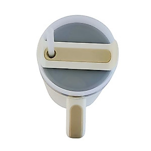 40 Oz Tumbler With Lid and Straw, Stainless Steel Water Bottle With Handle, Insulated Tumbler for Everyday Use (Cream)