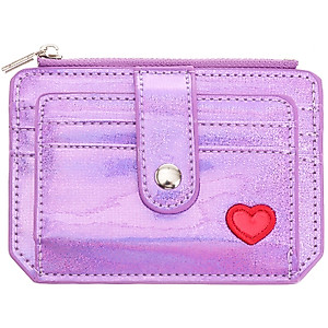 TENDYCOCO Money Clip with ID Window Hologram Card Holder Slim Coin Wallet for Women Girls