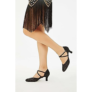 BABEYOND Women Ballroom Latin Dance Shoes Salsa Closed Toe 1920s Retro Party Wedding Heels