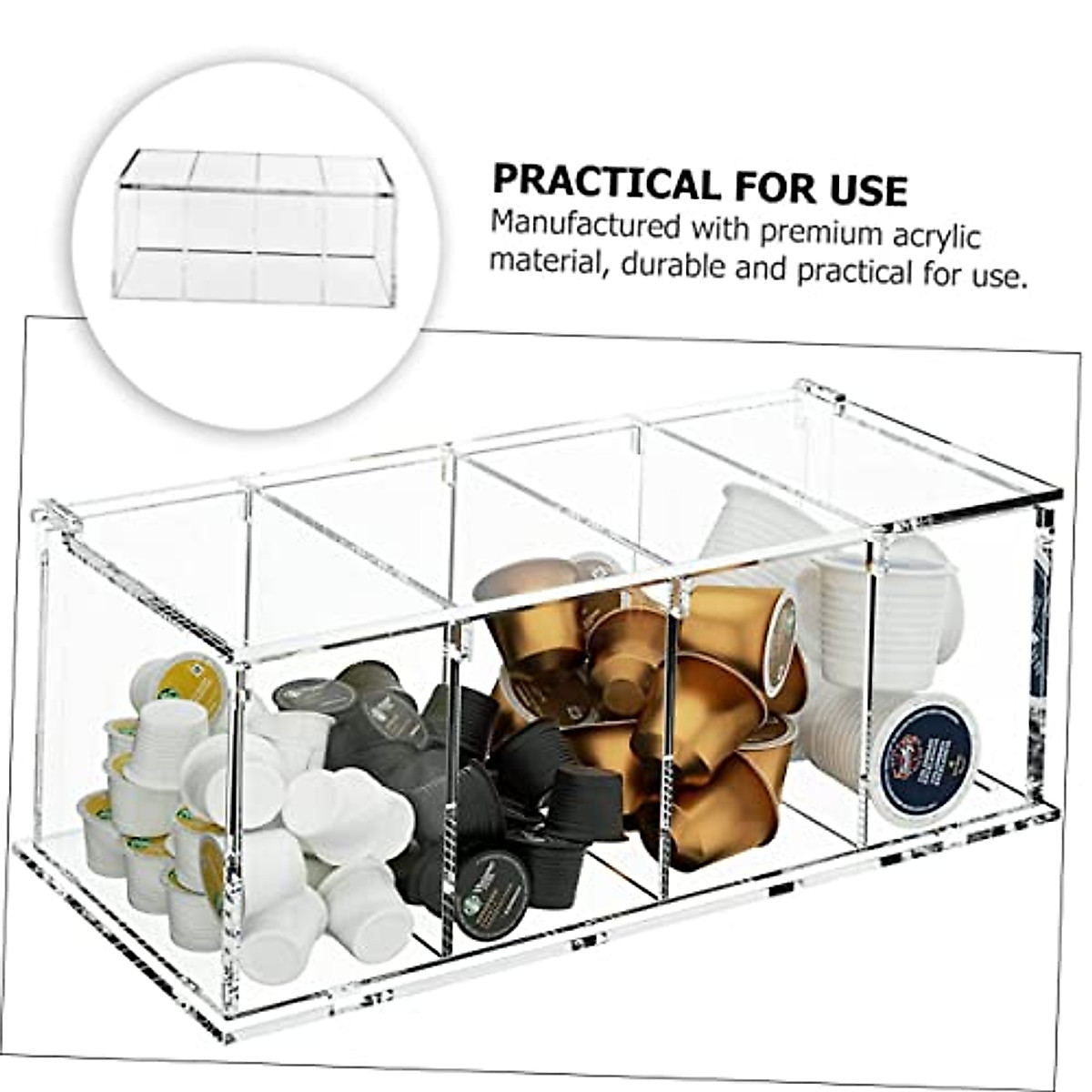 Alipis 1pc Box Coffee Storage Box Storage Container Storage Bins with Lids Flatware Storage Case Sunflower Curtain Clip Home Storage Case With Cover Showcase Clamshell Acrylic