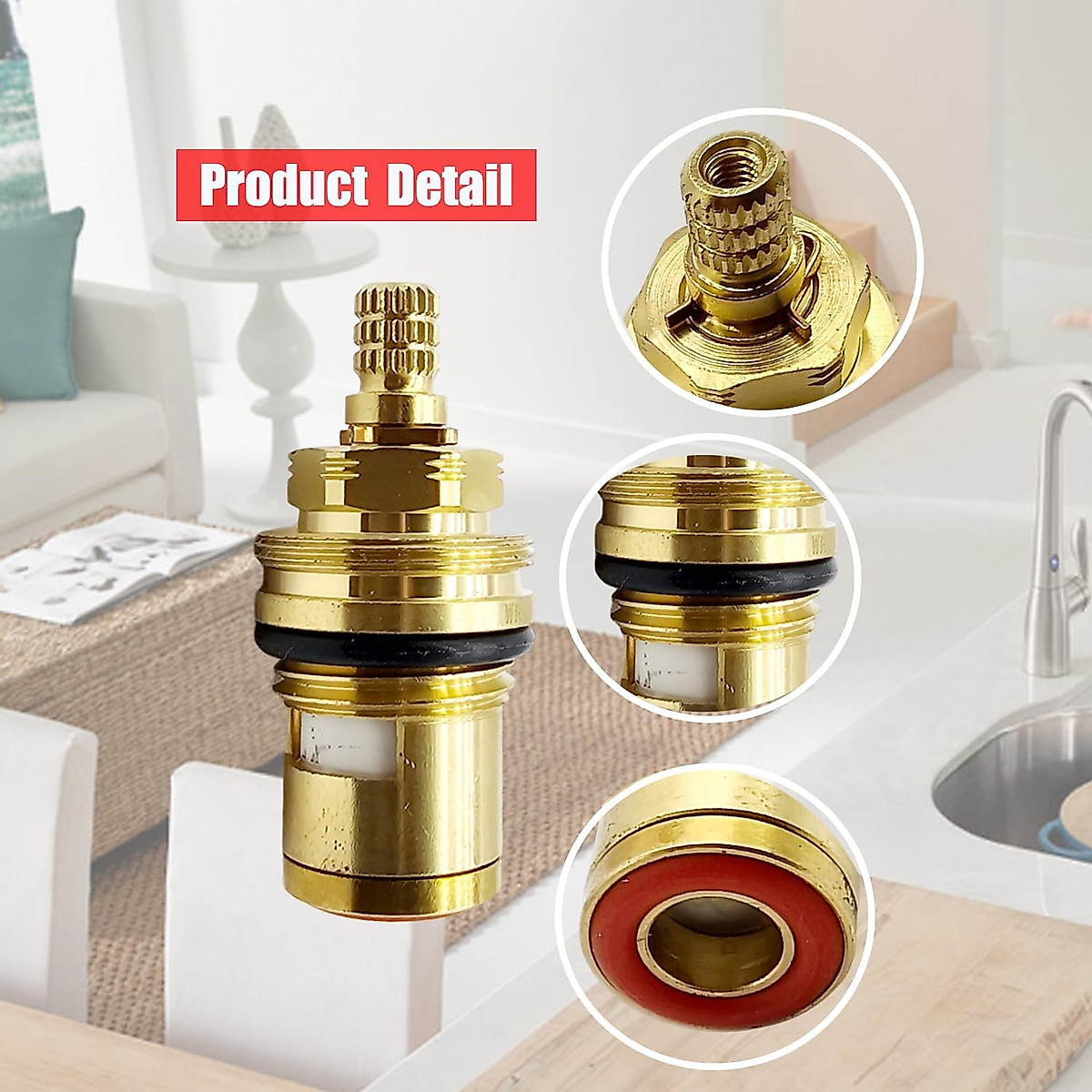 Ceramic Cartridge Assembly Replace 013787-45,Hot Ceramic Cartridge Faucet Filter Element,Compatible with T&S Brass Faucets,Temperature 40F-140F,Pressure 20PSI-125PSI