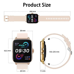 Smart Watch (Answer/Make Call), 1.7" Waterproof Smartwatch 28 Sports Fitness Tracker with Heart Rate Monitor Sleep Tracker Blood Oxygen for Android iPhone Samsung, GPS Step Counter Pedometer for Women