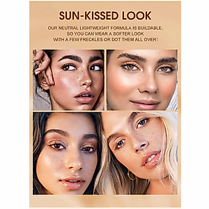 Sumeitang Freckle Pen, 4 Colors Kit - Natural Lifelike Faux Freckle Makeup Pen, Waterproof Long Lasting, Create Sunkissed Skin(4Pack)