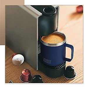 WAASS 14oz Insulated stainless steel Coffee Mug - Hot and Cold with leakproof sliding Lid - Perfect for Hot Coffee & Tea for Travel, home, and Work. (Green)