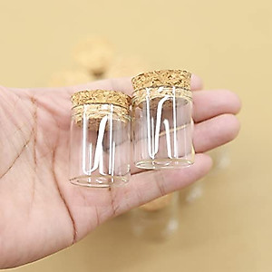 Bottlemaxjar 24PCS 25x30x35mm 12ml Glass Bottle Stopper Vials Small Glass Jars with Cork Storage Decorative Bottle