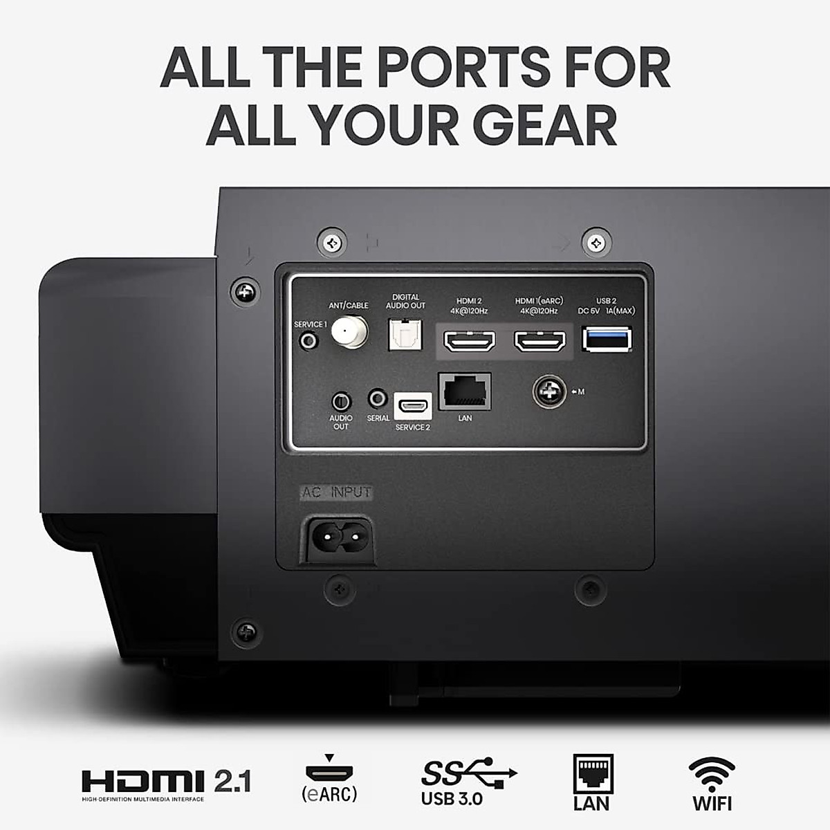 Hisense PX1-PRO 90-130" Ultra Short Throw 4K HDR Laser Projector 2200 LM with Android TV Cord Cutting Bundle with DIRECTV Stream Device Quad-Core 4K Android TV Wireless Streaming Media Player