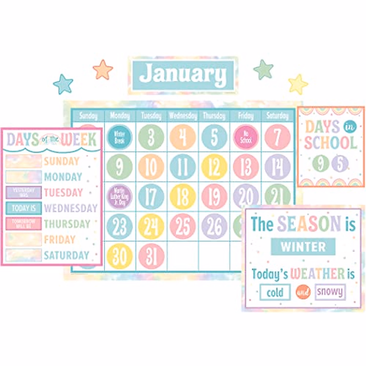Teacher Created Resources Pastel Pop Calendar Bulletin Board