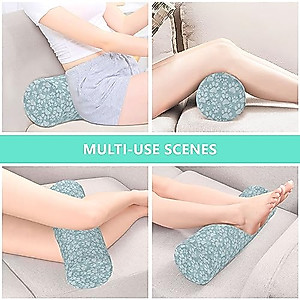 Vnurnrn Doggy Paw Print Neck Support Pillow Round Neck Roll Bolster Cylinder Pillow Cervical Pillows Shoulder Pillow for Leg Knee Back Head Support for Adults Bedroom Camp Work