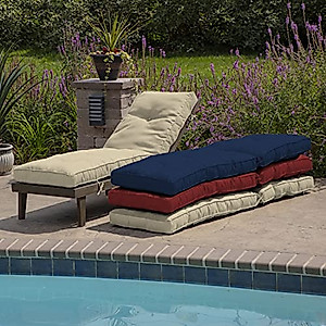 Arden Selections PolyFill Outdoor Chaise Lounge Cushion 76 x 22, Tan Leala