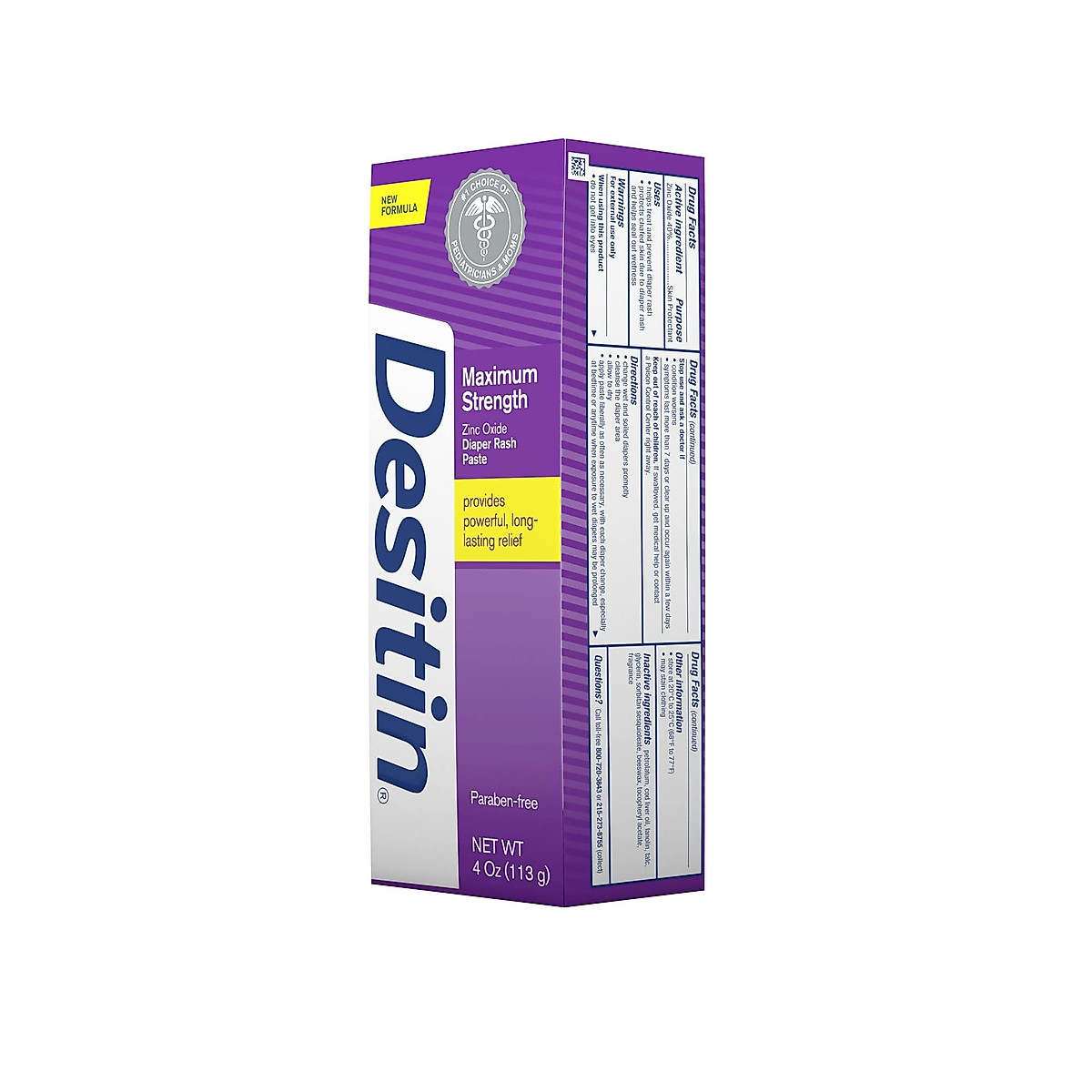 Desitin Maximum Strength Diaper Rash Paste 4 oz tube (Pack of 6)