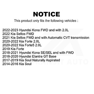 Transit Auto - Front Disc Brake Rotors And Ceramic Pads Kit For Kia Soul Hyundai Kona Forte Elantra GT Seltos Forte5 K8T-103209