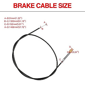 GREHUA Upgrade Brake Cable Casing 51" Inner Wire 56" Long for Manco 9598 9597 Yerf-Dog ASW Bristers Airheart MB-1 Predator 212cc 196cc 6.5Hp GX160 Go Kart Carter Drift Trike Fun Cart Dune Buggy ATV