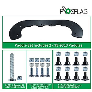 POSFLAG 99-9313 Snow Blower Paddles with 95-6151 Drive Belt Replaces 125-1128 55-9250 55-9251 88-0771 for Toro CCR 2400, CCR 2450, CCR 2450 GTS, CCR 3000, CCR 3600, CCR 3650, CCR 3650 GTS Snowthrowers