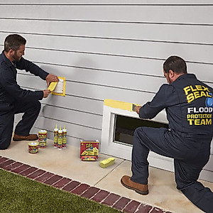 Flood Protection 3.75 in x 50 ft Tape + (2) 9 oz Waterproof Rubberized Paste Combo Pack, Removable, Use on Windows, Doors, Garage Doors, Seams, Casings, Thresholds, Conduits, Vents, Ducts