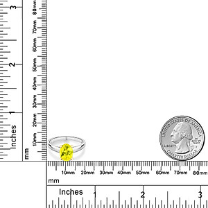 Gem Stone King 925 Silver and 10K Yellow Gold Canary Mystic Topaz Solitaire Engagement Ring For Women | 2.00 Cttw | Oval 9X7MM | Gemstone November Birthstone | Size 6