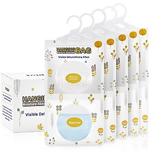 Vacplus Moisture Absorber Packets, Fragrance Free(5 Pack), Humidity Packs, Dessicant Packets, Hanging Closet Dehumidifier Bags, Moisture Absorb 9.8OZ