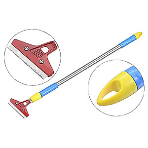 uxcell 49" Adjustable Floor Scraper Strengthening Alloy Head Long Handle Flooring Removal Tool with Cover for Window Paint Glass Wall