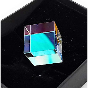 Labnique 25 mm Glass Cube Prism, RGB Dispersion Prism, X-Cube, Dichroic Cube, for Teaching of Optics, Photo Effects, and Decoration