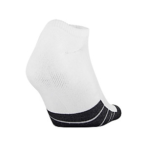 Under Armour Adult Performance Tech No Show Socks, Multipairs, White (6-Pairs), Medium