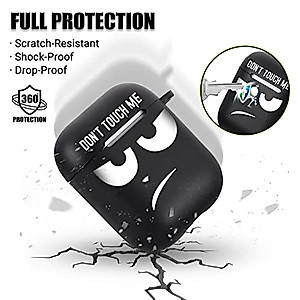 Jusy Compatible with AirPods Pro Case Don't Touch Me Cool Aesthetic Cover with Keychain Cute Shockproof AirPod Pro Accessories Gift for Men Boys