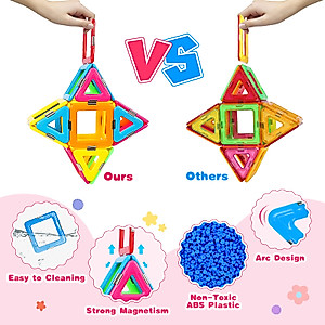 KIDCHEER Magnet Toys for 3+ Year Old Boys and Girls Magnetic Tiles STEM Gifts Building Toys for Toddlers