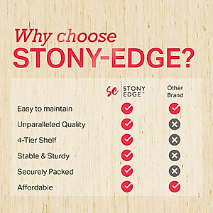 Stony Edge 4-Tier Folding Bookshelf | Espresso Wood Finish | 45x32x11.5 Inches | Book Shelf for Books and Trinkets | No Assembly Required | Foldable & Small Bookshelf for Home and Office