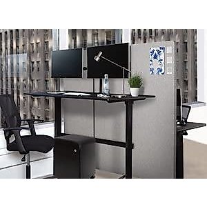 Stand Steady ZipPanels Office Partition | Room Dividers | Three Zip Together Panels Provide Privacy and Reduce Ambient Noise in Workspace, Classroom and Healthcare (Dark Gray)