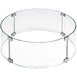 Midwest Hearth Fire Pit Wind Guard Glass Shield (Round, 23 Inch)