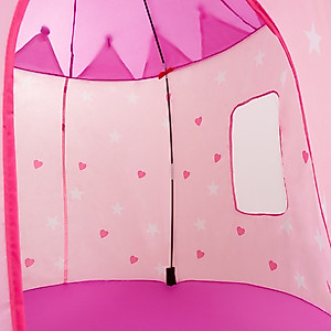Hey! Play! Kids Play Tent, Princess Castle- Pop Up Girls Playhouse Hut for Indoor/Outdoor, Pink Playroom Toy- Foldable with Carrying Bag, 80-JGG02