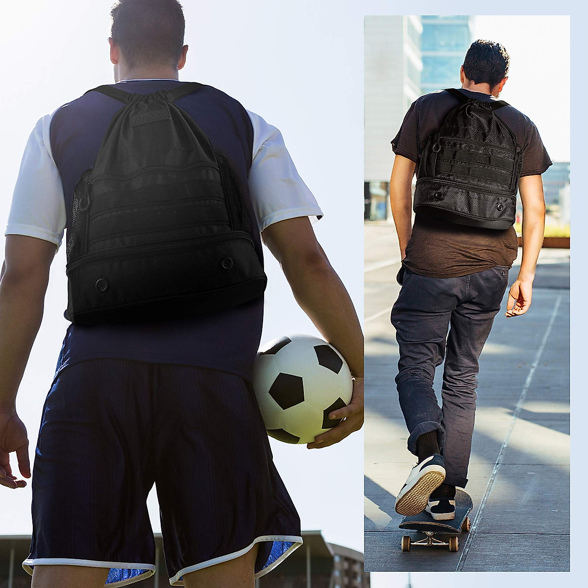 Fitdom Gym Backpack, Drawstring Backpack, Workout Bag, Draw String Back Bag, Gym Bags For Men, Workout Backpack, Gym Bag Backpack, Sackpack, Gym Backpack With Shoe Compartment, Cinch Bags Drawstring