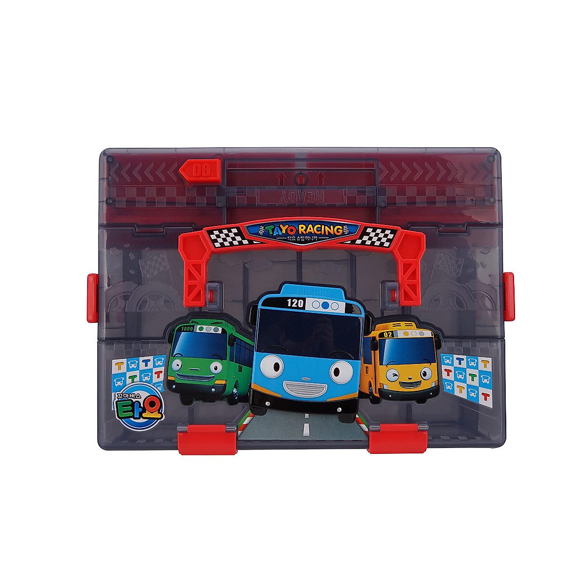 The Little Bus Tayo and Friends- Mini car Toy Storage and Racing Stadium for 26 Mini Cars with Handle…