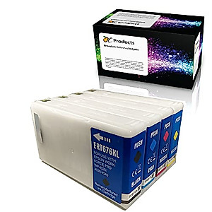 Printronic OCProducts Remanufactured Ink Cartridge Replacement 4 Pack for Epson 676XL for Workforce Pro WP-4010 WP-4020 WP-4023 WP-4090 WP-4520 WP-4530 WP-4540 WP-4590 XL OCT676XL4PK