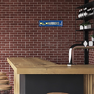 Rico Industries NBA Golden State Warriors Home Décor Metal Street Sign (4" x 15") - Great for Home, Office, Bedroom, & Man Cave - Made,Silver