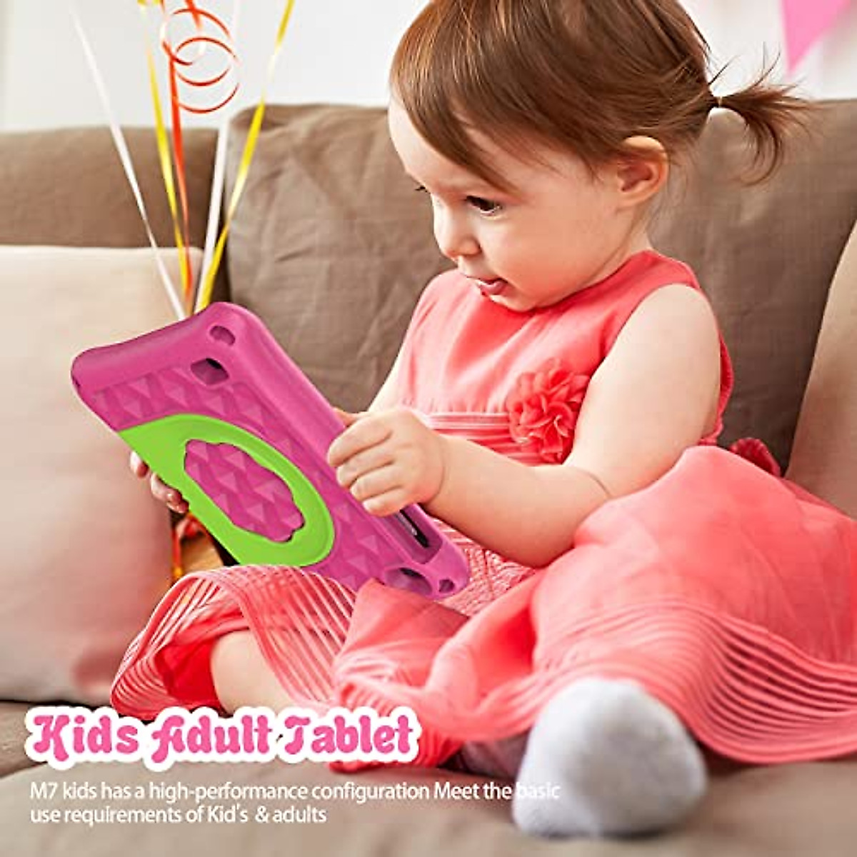 Kids Tablet 7 Inch Tablet for Toddlers, Android 11 Tablet 2GB RAM 32GB Storage with WiFi Dual Camera, Parental Control Mode Google Playstore YouTube Netflix for Boys Girls (Pink)