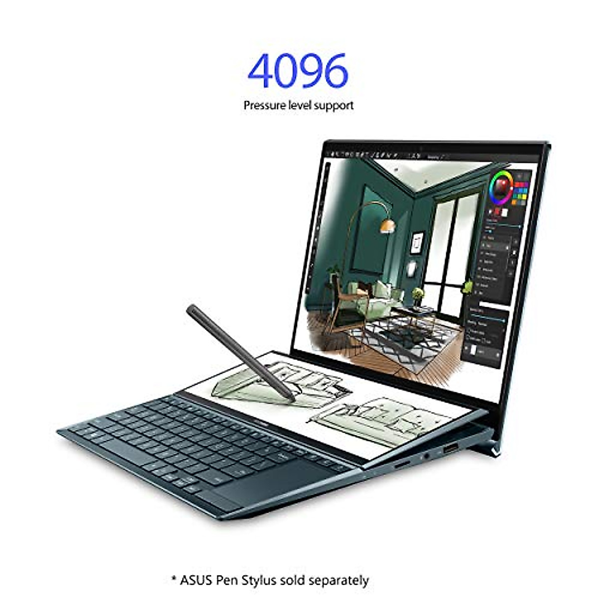 ASUS ZenBook Duo 14 UX482 14” FHD NanoEdge Touch Display, Intel Evo Platform, Core i5-1135G7, 8GB RAM, 512GB PCIe SSD, Innovative ScreenPad Plus, Windows 10 Home, Celestial Blue, UX482EA-ES51T