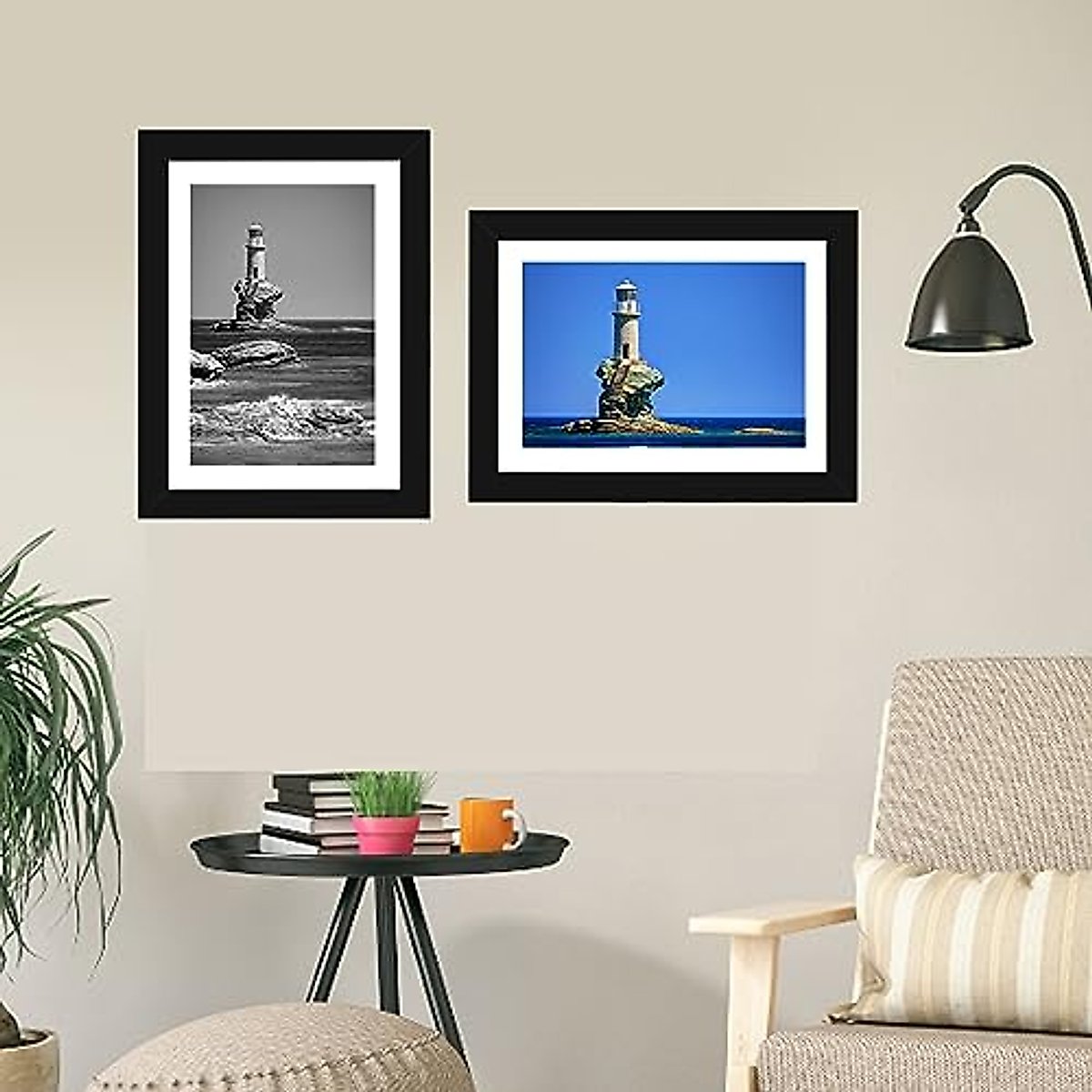 5x7 Picture Frame Set of 5, Display Pictures 4x6 with Mat or 5x7 Without Mat, Wall Gallery Photo Frames or Tabletop Display