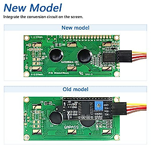 FREENOVE I2C LCD 1602 Module (2 Pack), New Type IIC TWI Serial 16x2 Display, Compatible with Arduino Raspberry Pi Pico ESP32 ESP8266