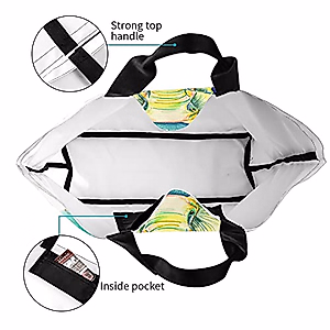 AuHomea Green Elephants Reusable Grocery Bags Big Capacity Shopping Bag Canvas Shoulder Tote Handbag For Women Girls