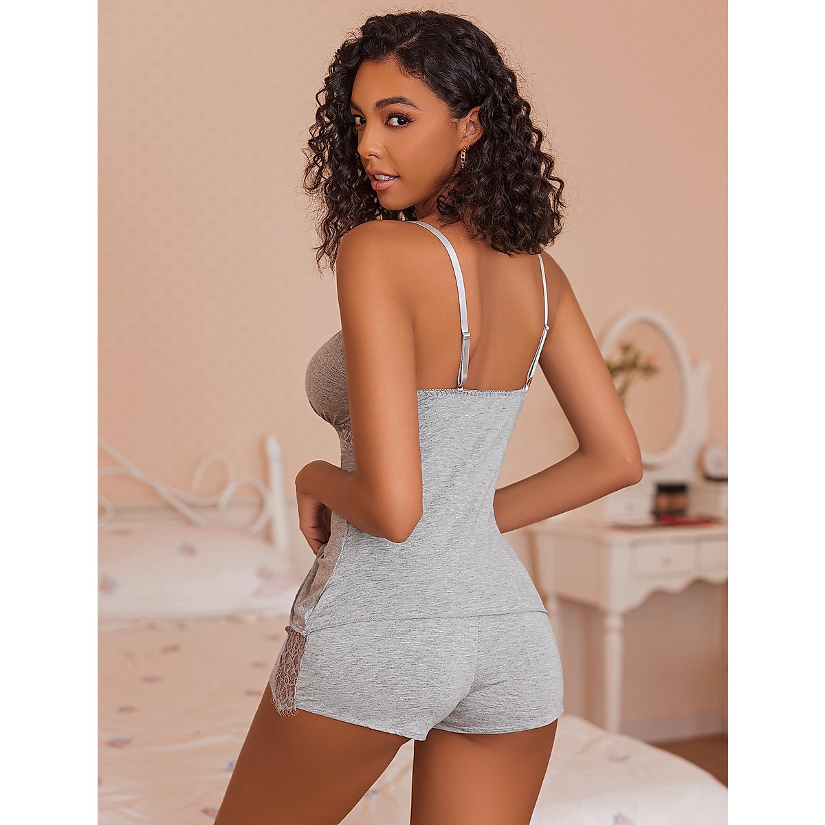 Avidlove Womens Pajama Sets 2 Piece Sleepwear Lace Pajamas Cami PJS Set for Women