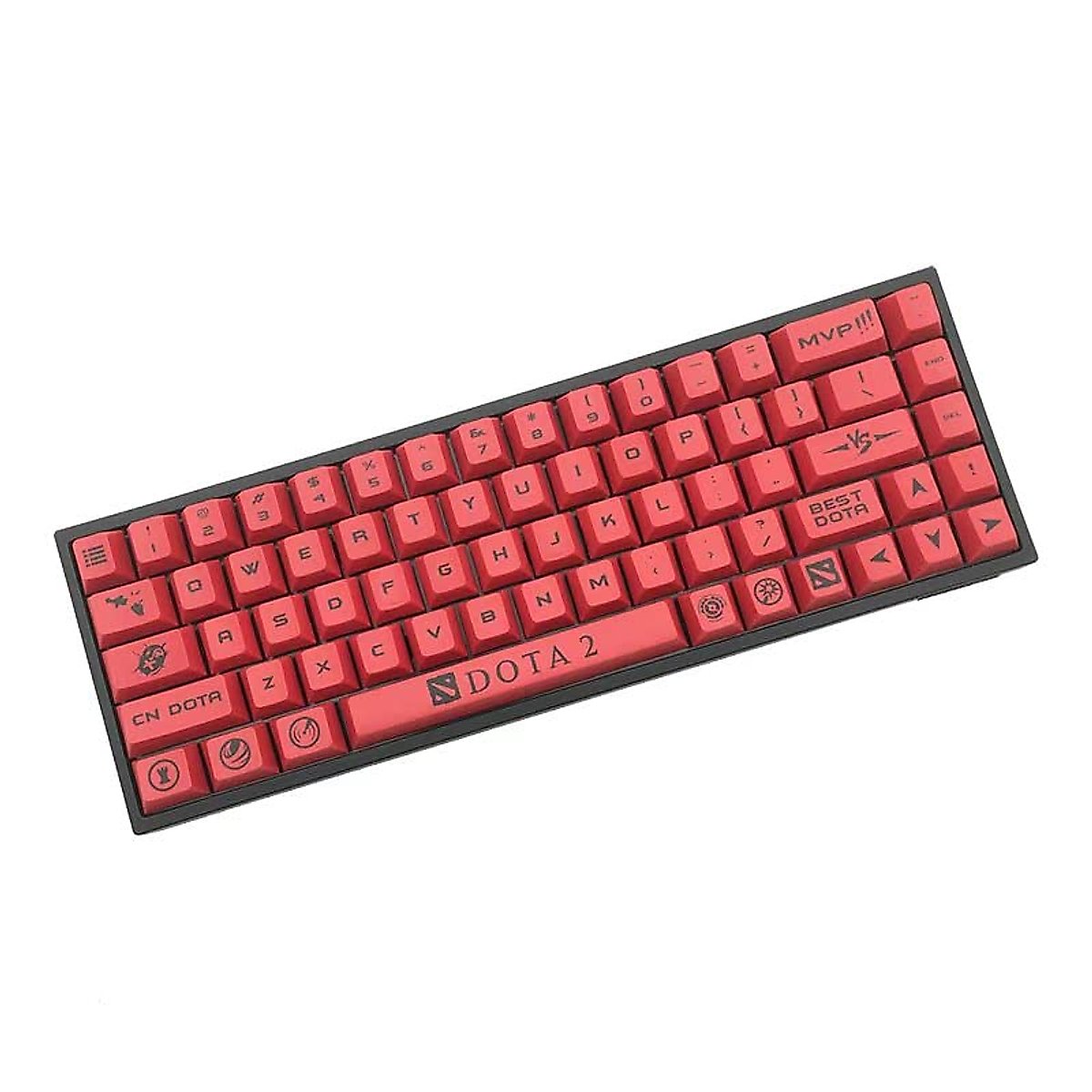 GOTMOKAY DIY Keycap Red&Black Personalise Keycap Cherry PBT Dye-Sublimated 178 Keycaps Cherry Factory Height for Mechanical Gaming Keyboard (Black&Gray)